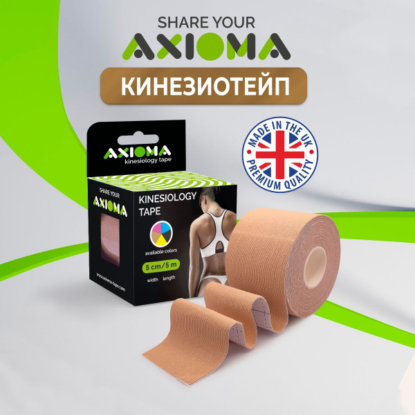 AXIOMA Кинезиотейп на тканевой основе для лица и тела 5смх500см (тейп ...