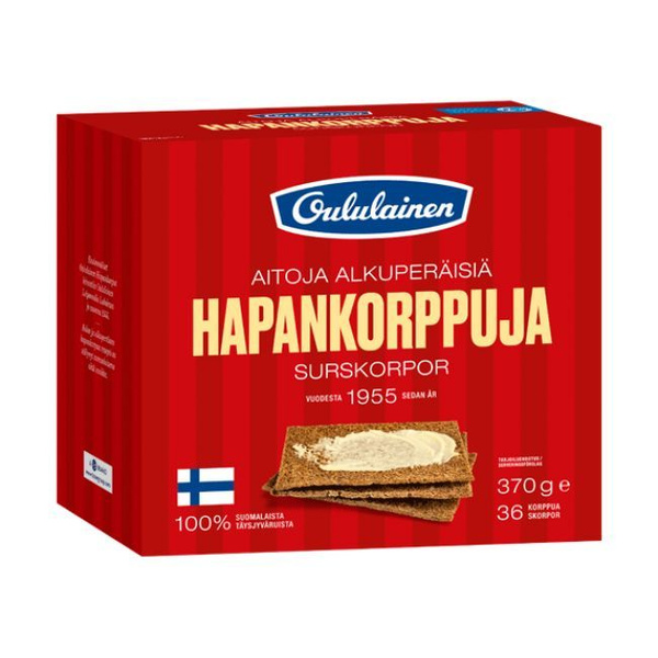 Oululainen Hapankorppuja ржаные хлебцы 370 г МЯТАЯ УПАКОВКА, (из ...