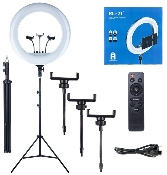 Кольцевая лампа Soft Ring Light RL-21 - Студийный свет / Селфи лампа / Светильник со штативом ...