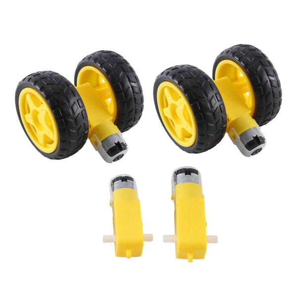 4 шт. совместимы с Arduino Smart Car Robot Tire Wheel DC 3-6V мотор ...