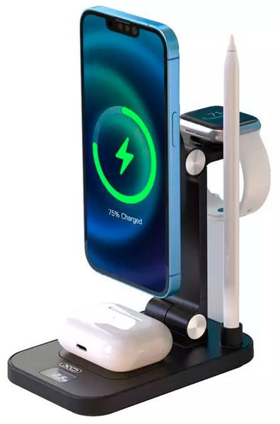 Беспроводное зарядное устройство XO 4-in-1 Magnetic Wireless Charging Stand 15W (TK-23) - купить ...