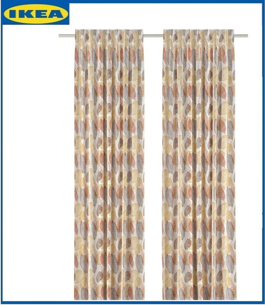 Комплект гардин IKEA SKARMMAL , 300х145см, Растения, Хлопок купить по ...