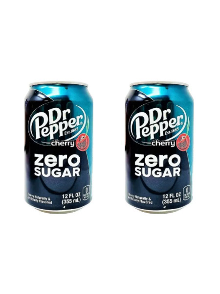 Газированный напиток Dr.Pepper Cherry Soda ZERO (Без сахара), 355 мл, 2шт - купить с доставкой ...