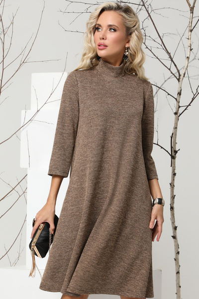 Платье Женский DStrend светло-коричневый Повседневный Полиэстер, Эластан, размер 56 купить c ...