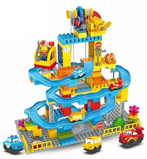 6628B Конструктор Механическая горка с машинками, 196 элементов - купить с доставкой по выгодным ...