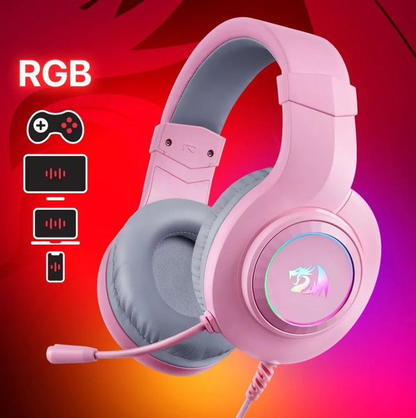 Игровые наушники Redragon Hylas, розовый - купить по доступной цене в ...