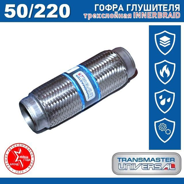 Гофра глушителя InnerBraid трехслойная, диаметр 50 мм, длина 220 мм. купить c доставкой на OZON ...
