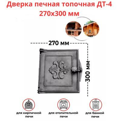 Дверка печная топочная ДТ-4 270х300 мм (БЛЗ) - купить с доставкой по ...