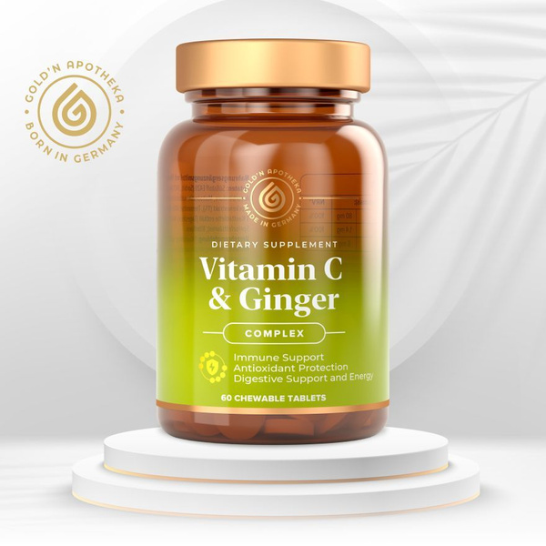 Chewable Vitamin C Lemon&Ginger, БАД, Имбирь и Витамин С со вкусом лимона, жевательные таблетки ...