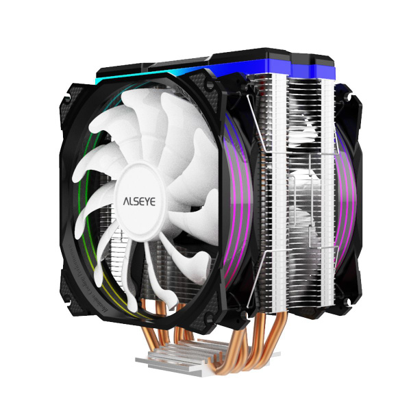 Кулер для процессора Alseye M120D 120 мм, 1300rpm, 30 дБА, 180 Вт, 4 ...