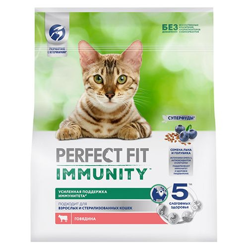 Perfect Fit Immunity / Сухой корм Перфект Фит для кошек для Поддержания ...