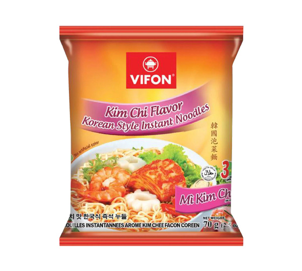Лапша быстрого приготовления пшеничная VIFON (ВИФОН) со вкусом ким чи ...