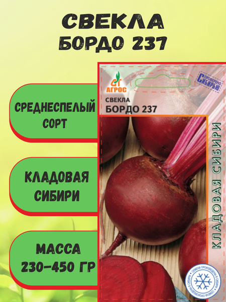 Свекла Агрос Свекла Бордо 237 - купить по выгодным ценам в интернет ...
