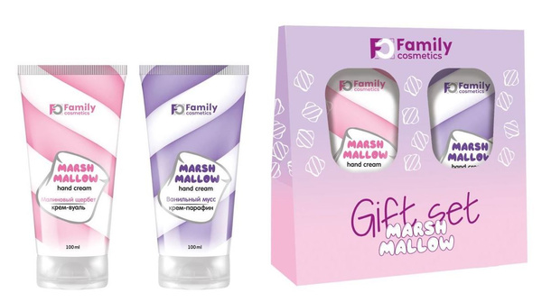FAMILY COSMETICS Подарочный набор для женщин MARSHMALLOW (Кремы д/рук ...