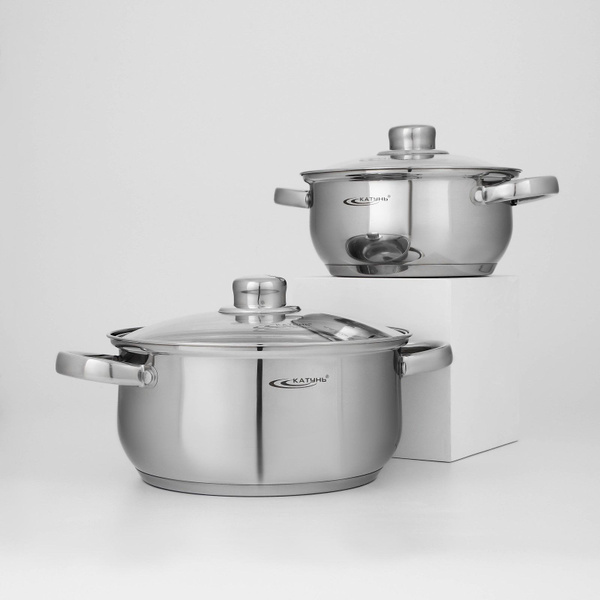 Набор кастрюль "Гретта", 2 шт, нержавеющая сталь, капсульное дно ...