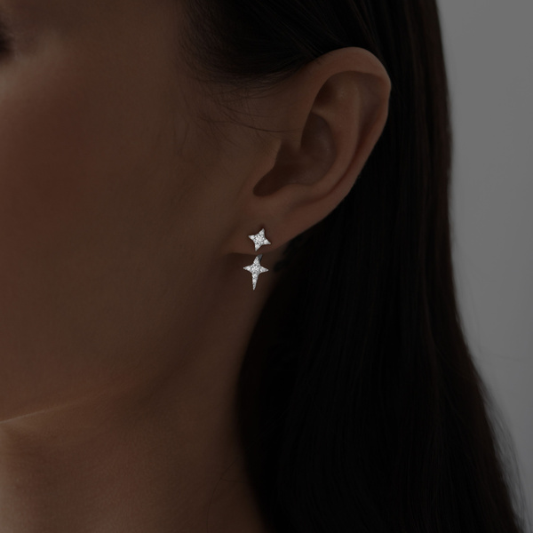 SILVERME Серьги трансформеры серебро 925 с фианитами - купить с ...