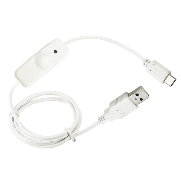 Разъем USB для подключения кабеля питания Type C с выключателем-белый ...