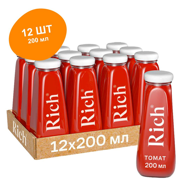 Сок Rich / Рич томатный. 0,2л х 12 шт/уп, стекло купить на OZON по ...