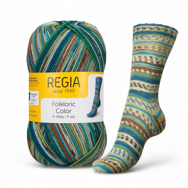 Пряжа Schachenmayr Regia Folkloric Color Регия носочная цвет 03083 ...