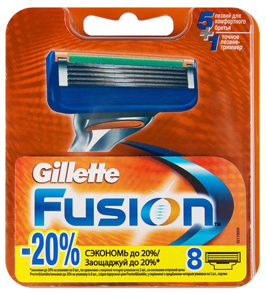 Gillette FUSION сменные кассеты 8 штук. сменные кассеты джилет ...