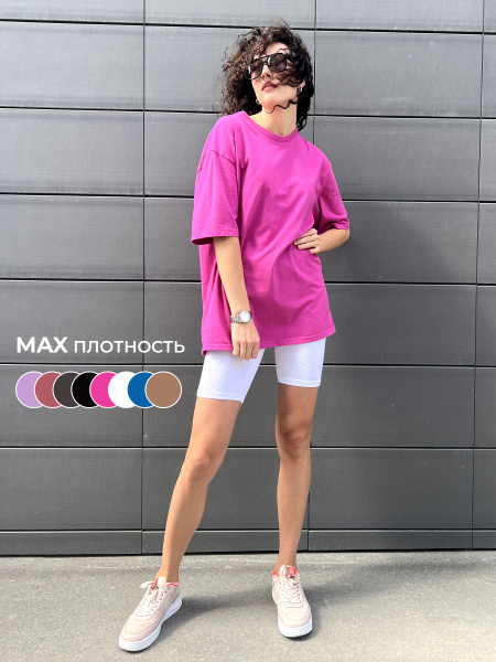 Футболка REBEL CHIC, размер универсальный, цвет фуксия, 100% Хлопок ...