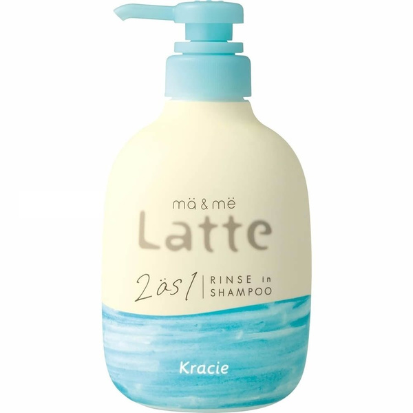 KRACIE Ma Me Latte 2 as 1 Rinse in Shampoo Бессульфатный шампунь-кондиционер с молочными ...