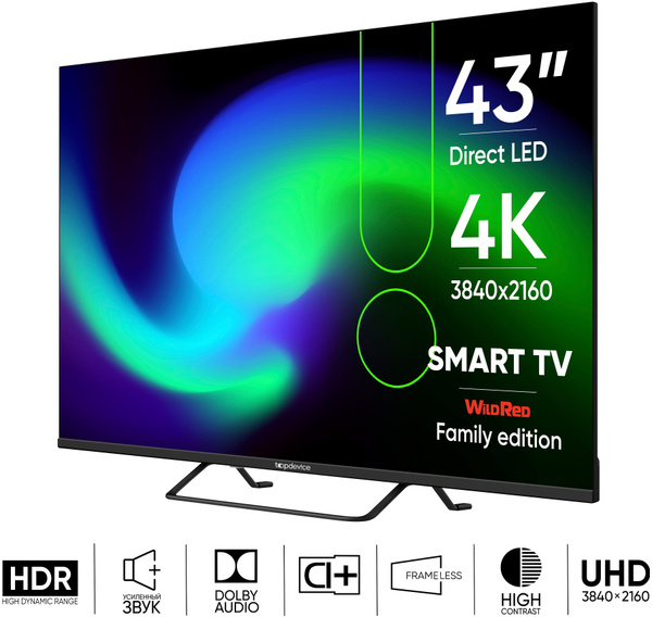 Купить телевизор Topdevice TDTV43CS05U_BK 43" - купить с доставкой по ...