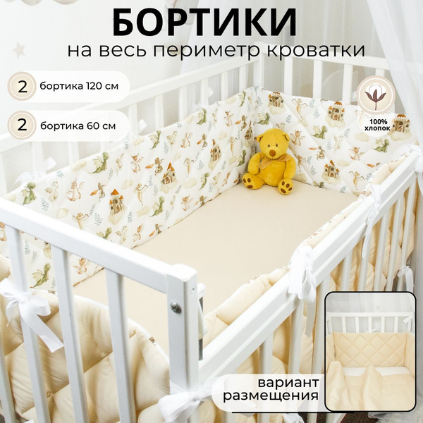 Бортики в кроватку для новорожденного "Дракоша": плоские, тонкие ...