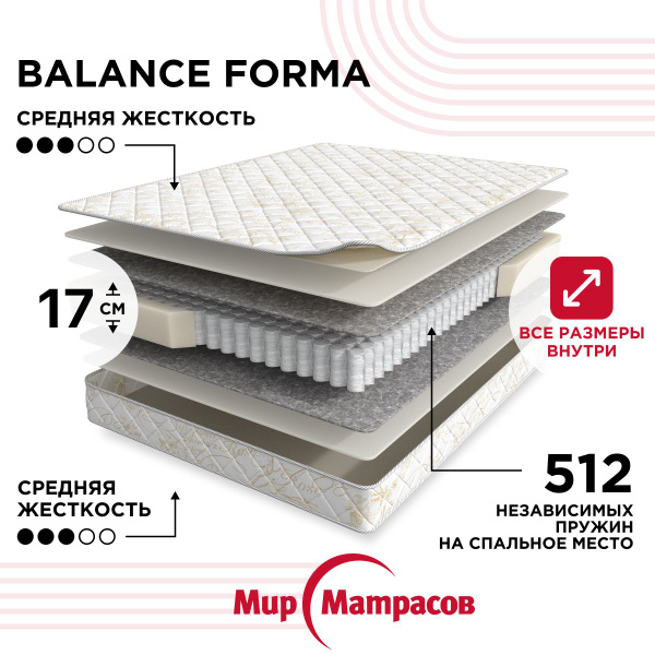 Матрас Мир Матрасов Balance Forma / Баланс Форма, Независимые пружины, 200 - купить по выгодной ...