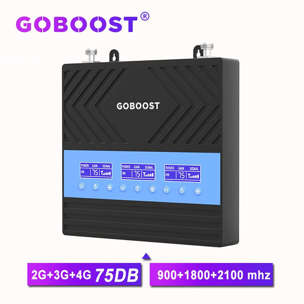 GOBOOST усилитель сотового сигнала, GSM 2G 3G 900 UMTS 2100, B3 LTE 4G 1800 МГц, Трехдиапазонный ...
