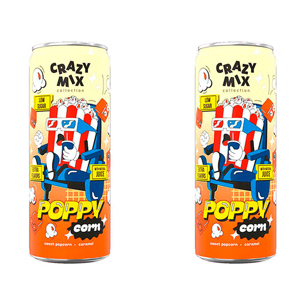 Газированный напиток Crazy Mix 2шт по 330мл Со Вкусом Поп-Корна купить ...