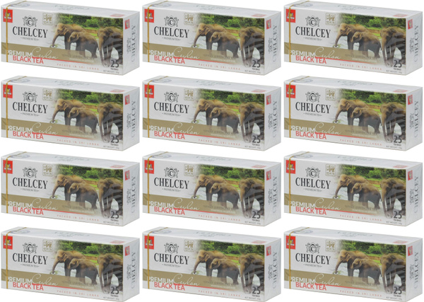 Chelcey Чай черный Premium Ceylon black, 25 пакетиков, 12 уп - купить с ...