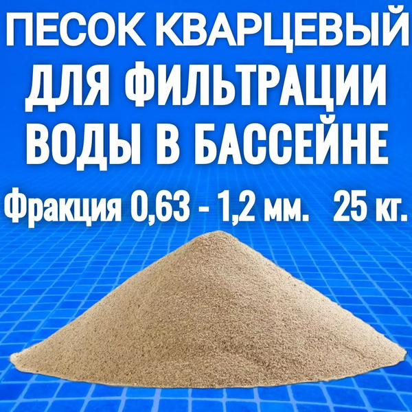 Кварцевый песок АКВАНДО для фильтров бассейна любых марок, фр. 0,63-1,2 ...