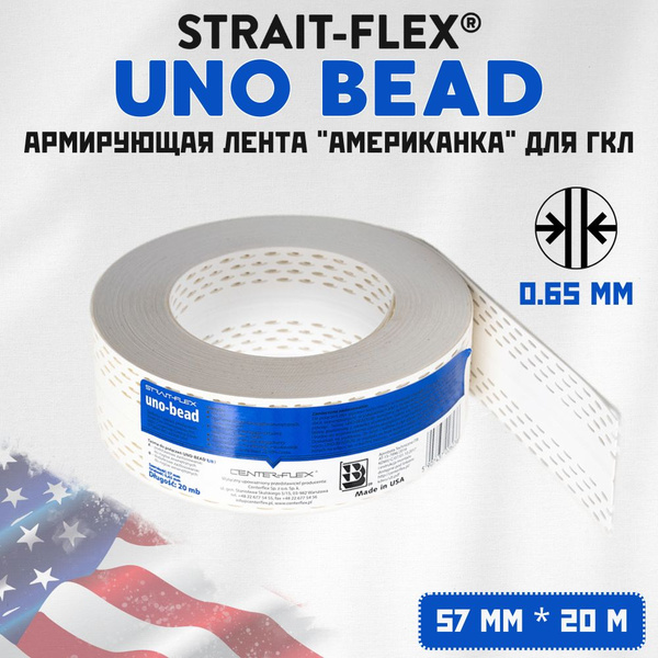 Углоформирующая армирующая лента Strait-Flex Uno-Bead, 57m * 20 м ...