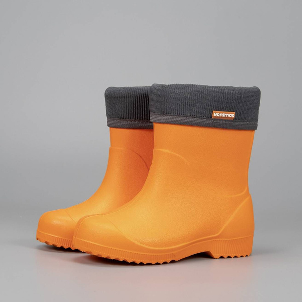 Сапоги резиновые Девочки Nordman 6 оранжевый EVA Россия Без застёжки Демисезон Съёмная стелька ...