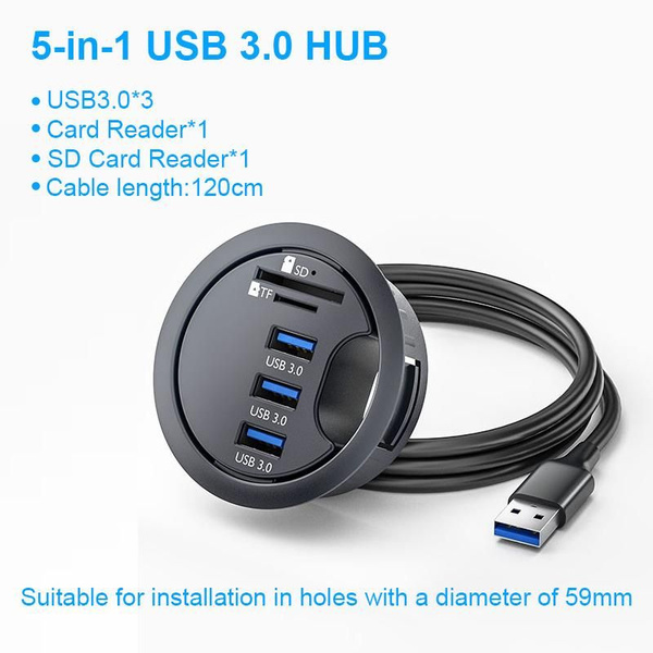 Usb концентратор Usb3 0 для крепления на столе с несколькими портами Usb 2 0 с Sd Tf для