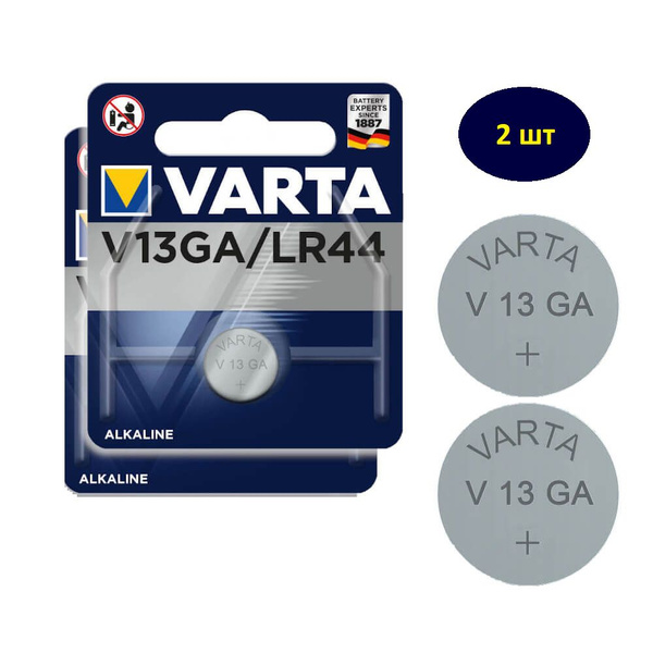 Батарейка LR44 / V13GA VARTA (LR1154, AG13, G13, RW82, A76, LR44H), 2шт ...