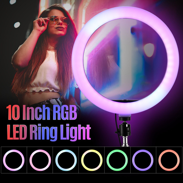 10-дюймовый светодиодный кольцевой светильник для фотосъемки, цвет RGB ...