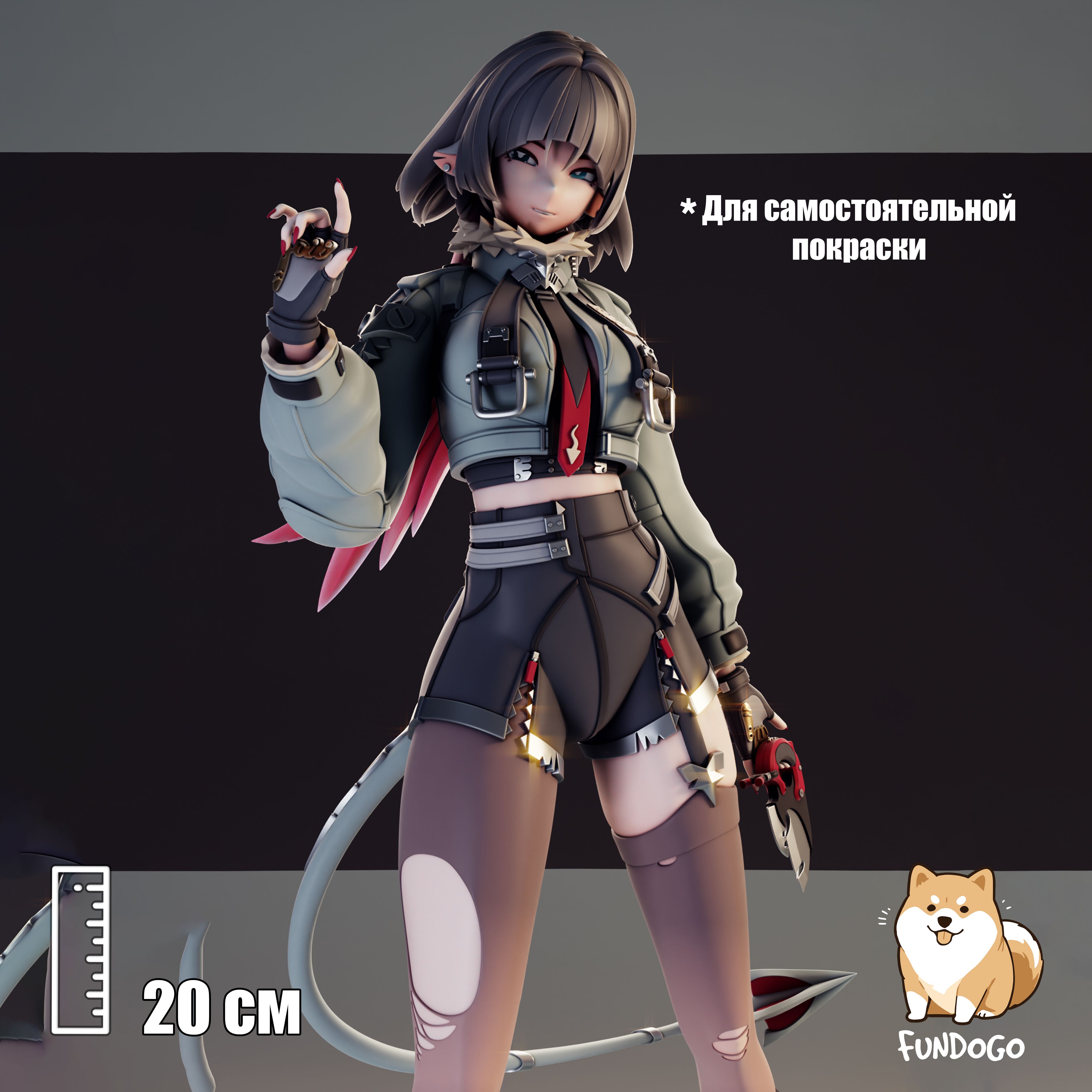 Фигурка под покраску Джейн Доу Zenless Zone Zero Jane Doe - 20 см ...