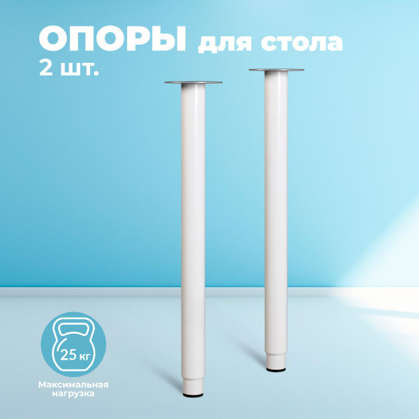 Ножки, комплект 2 шт, для стола металлические регулируемые по высоте от ...