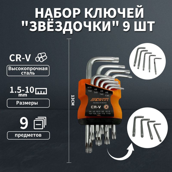 Набор имбусовых ключей "звёздочка" CR-V/ ключ звезда 9пр./21034 ...