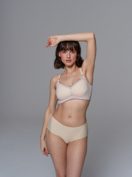 Бюстгальтер Женский, размер 100B, 100C бежевый, белый Нейлон, Поролон Без застежки Кружево ...