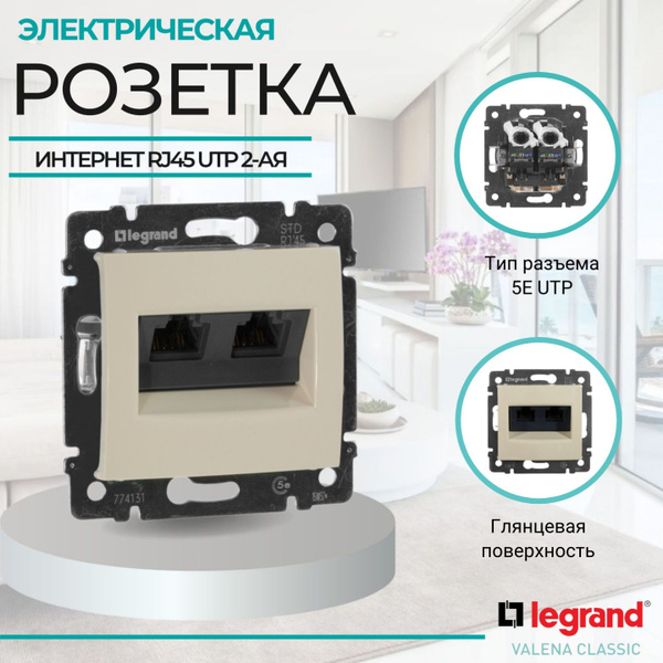 Интернет розетка.Компьютерная розетка Legrand Valena (Легранд Валена ...