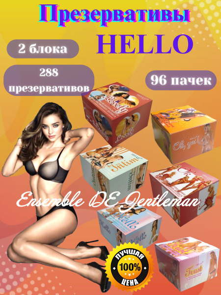 Презервативы HELLO N3 (96*3), гладкие, с ароматом банана - купить с ...
