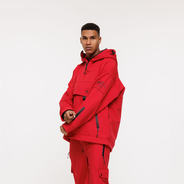 Анорак Мужской, Женский CHUKCHA Воротник, Вырез для пальца красный Softshell, размер 42, 44 ...