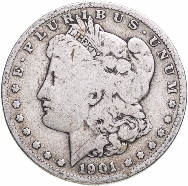 США 1 доллар dollar 1901 "Доллар Моргана" Morgan Dollar знак монетного двора: "S" - Сан ...