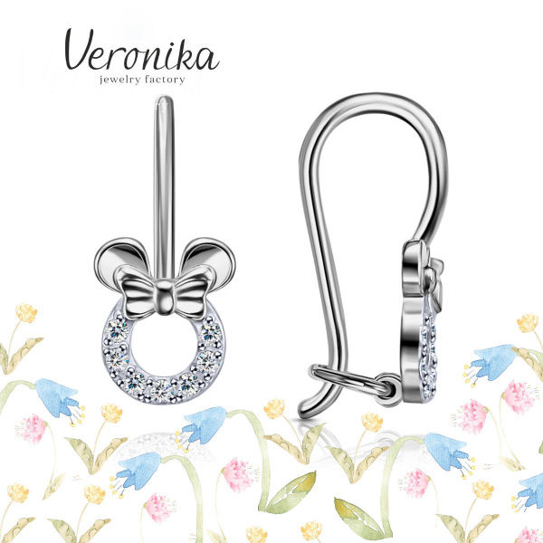 Veronika jewelry factory Серьги ювелирные Серебро родированное 925 ...