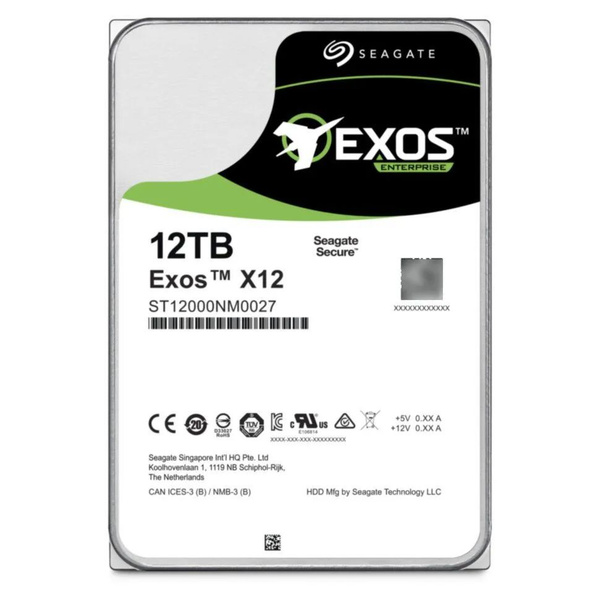 12 ТБ Внутренний жесткий диск Seagate ST12000NM0127 -12T Exos (Exos ...