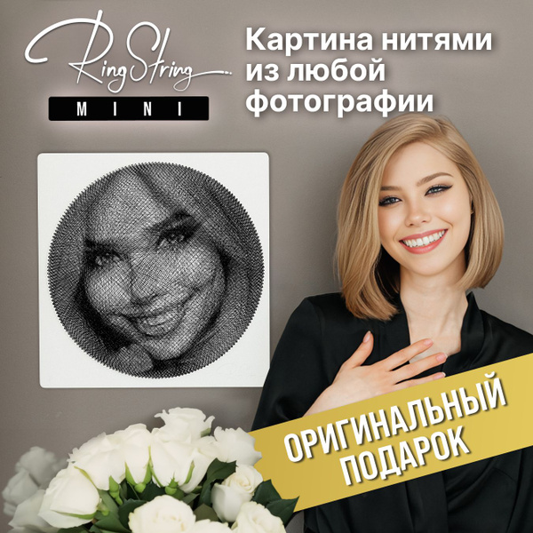 Набор для создания картины нитью из любой фотографии RingString mini - купить с доставкой по ...