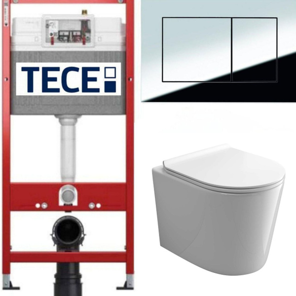 Характеристики Инсталляция TECE base 9400412 с подвесным безободковым унитазом Amore di Mare ...
